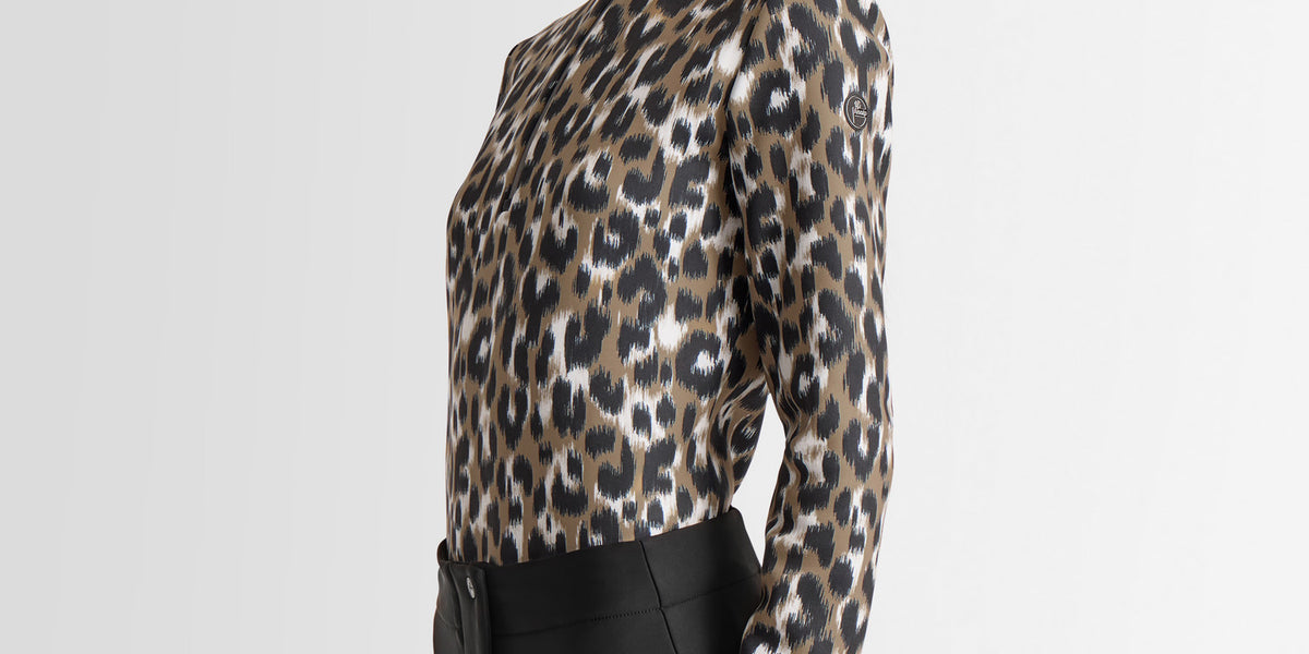 Yellow Orion Leopard ski base layer | Fusalp